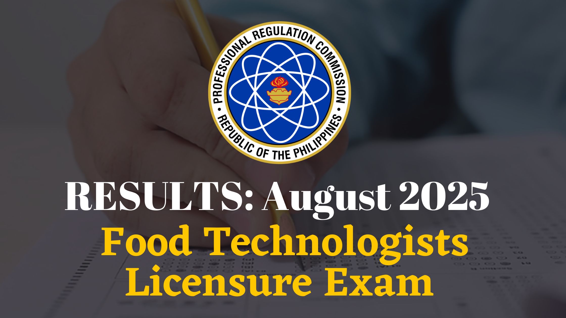 August 2025 Food Technologists Licensure Exam Results